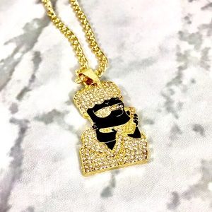 Jewelry | New Bart Simpson Iced Out Pendant With Chain | Poshmark
